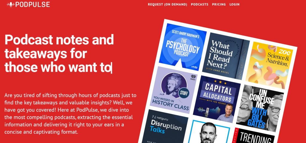 PodPulse AI: Summarize Podcasts for Quick Insights | AIlisting.ai